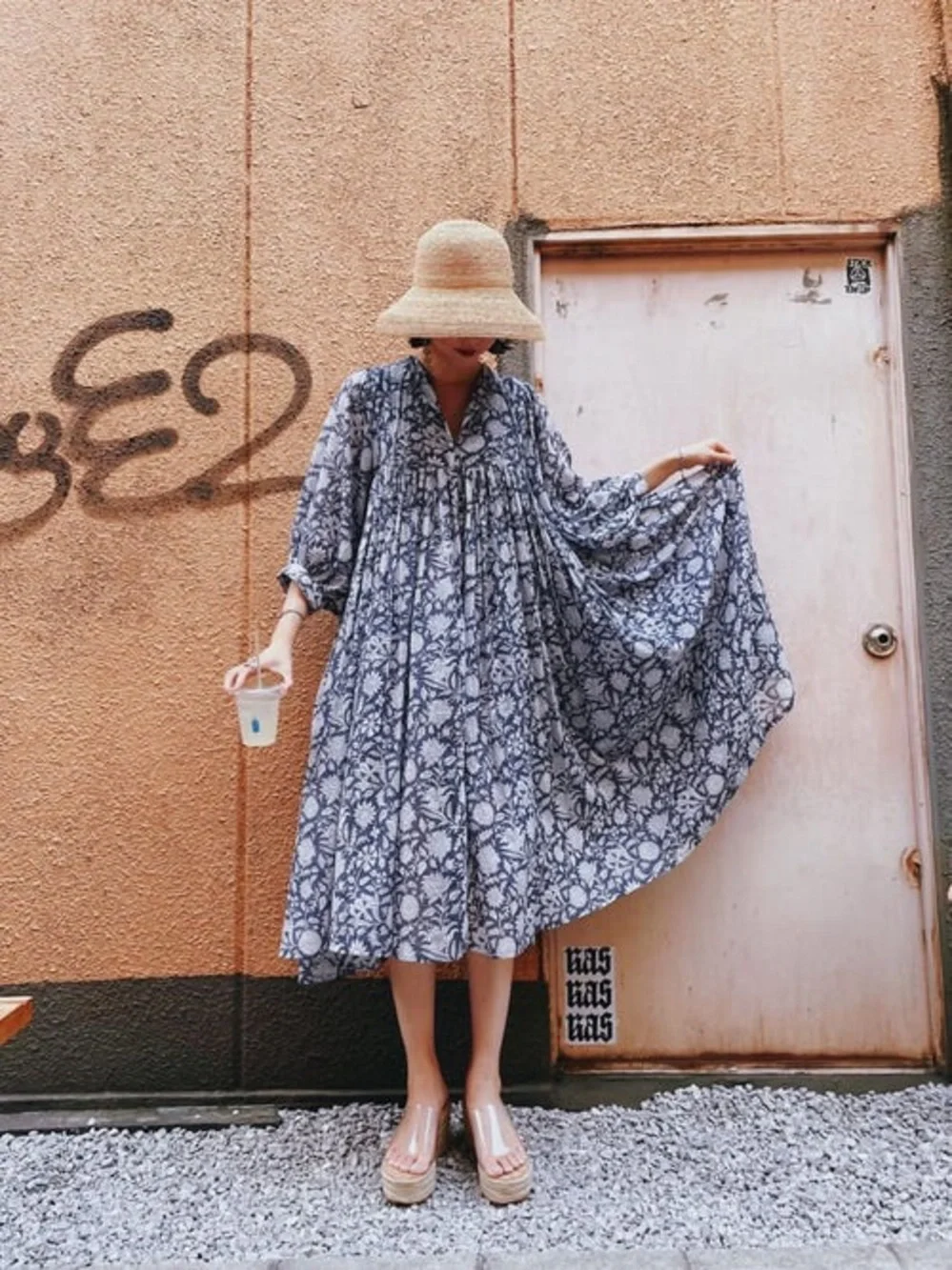 Daughters of India | Dresses | Daughters Of India Xs Blue Floral Cotton ...